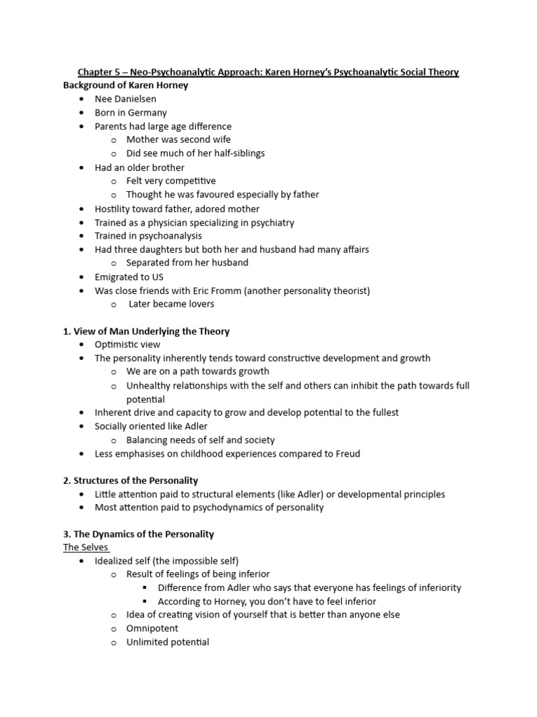 Chapter 5 - Horney | PDF