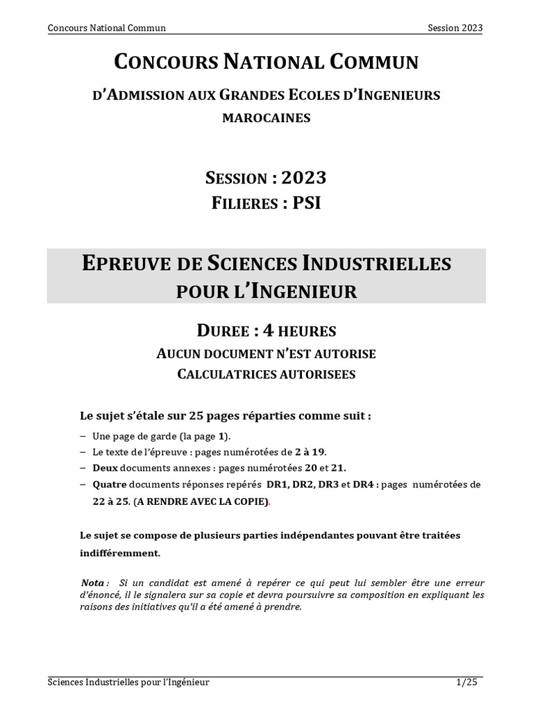 CNC Si MP Psi 2023 | PDF