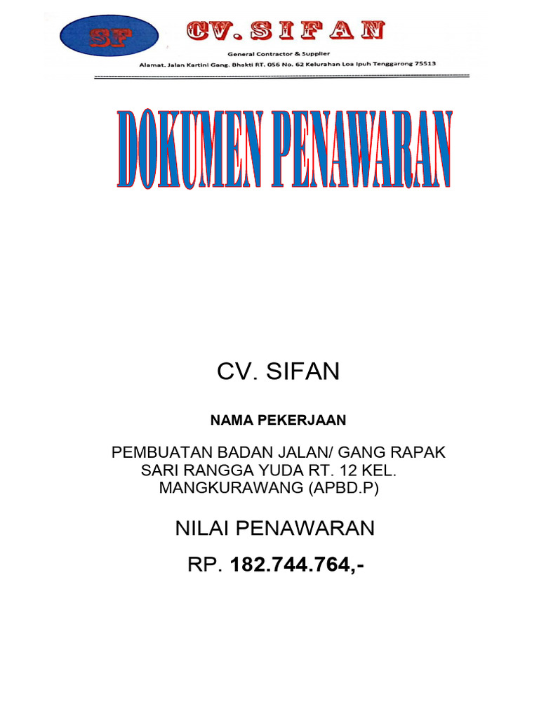 Cv. Sifan Kualifikasi | PDF