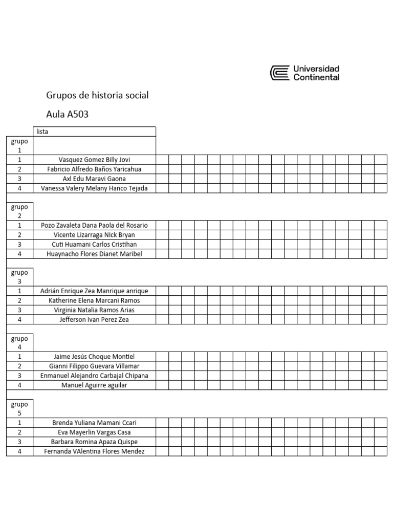 Grupos de Historia Social | PDF