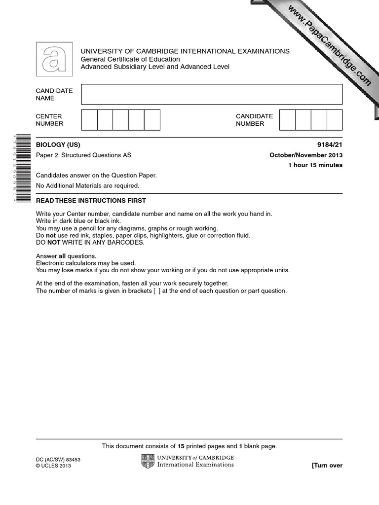 University of Cambridge International Examinations General Certificate ...