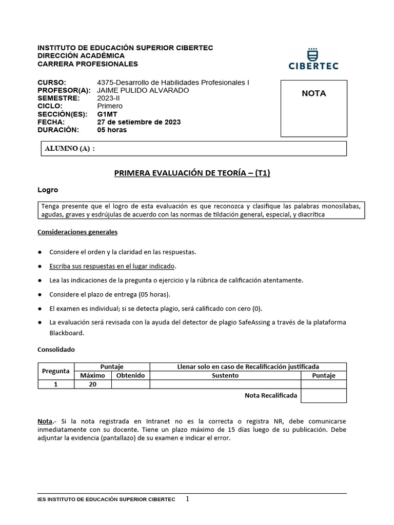 4375-SP-Desarrollo Habilidades Profesionales I - G1MT - 00 - T1 - Jaime ...