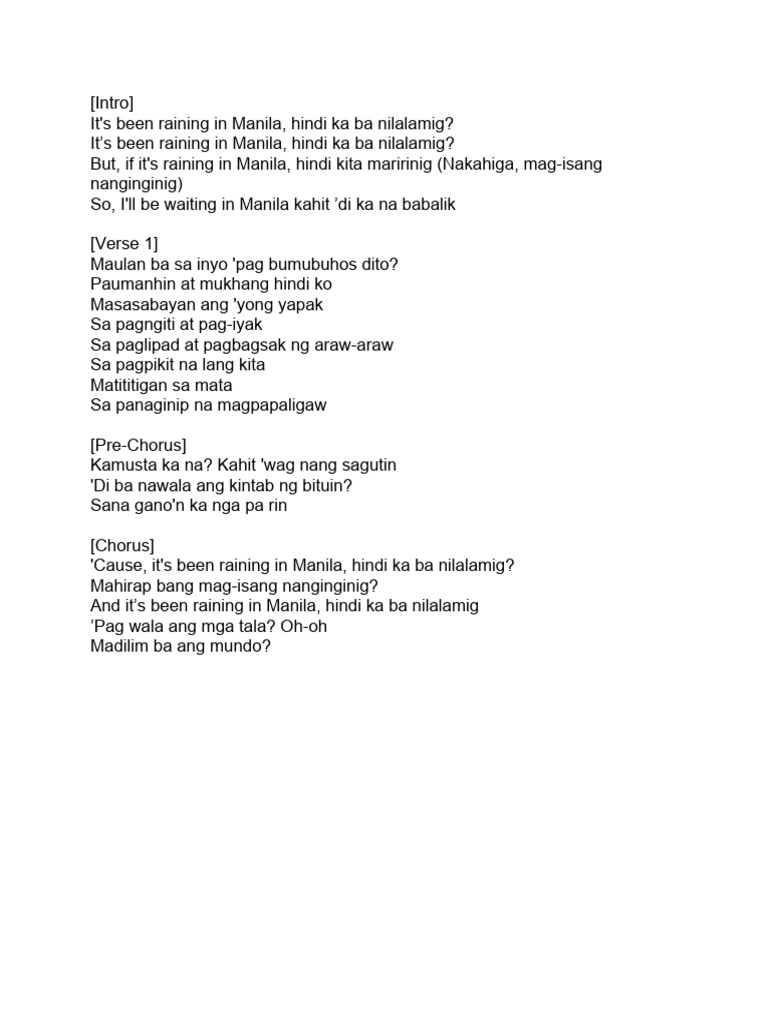 Raining in Manila | PDF