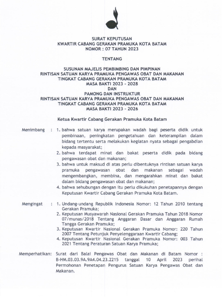 SK 07 Rintisan Saka Pom Batam Edit | PDF