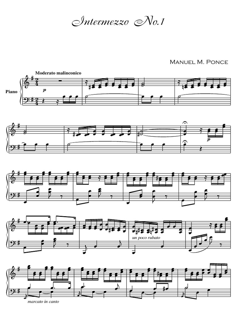 INTERMEZZO No.1 Manuel M. Ponce | PDF | Musical Compositions | Musical Forms