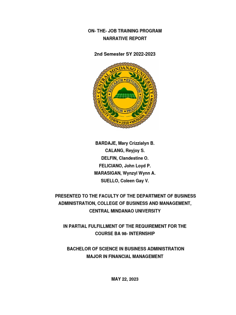 Accounting Office Narrative Report | PDF