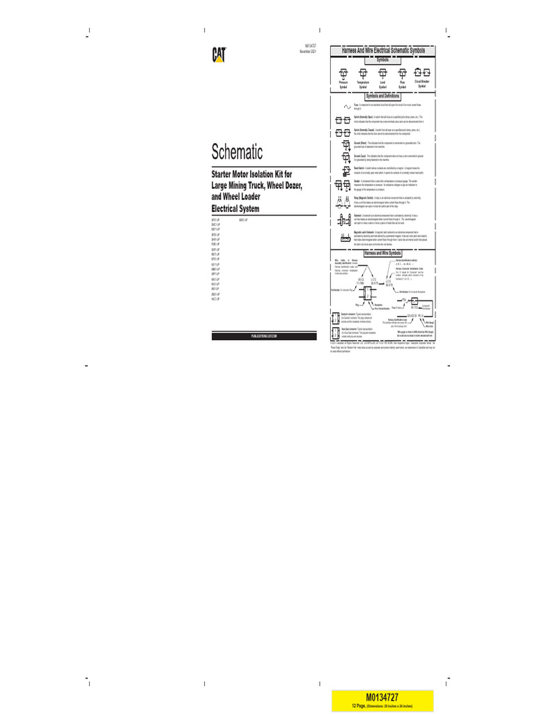 Starter Motor Isolation Kit For Large Mining Truck, Wheel Dozer, and ...