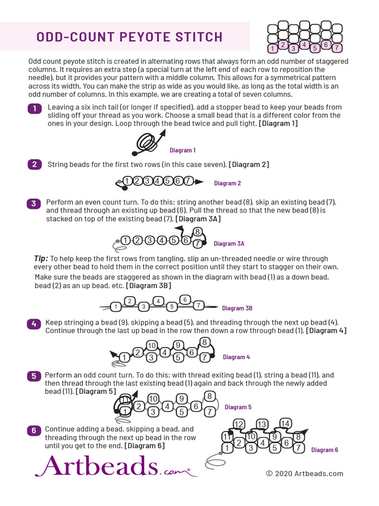 2014-odd-count-peyote-stitch-diagram | PDF