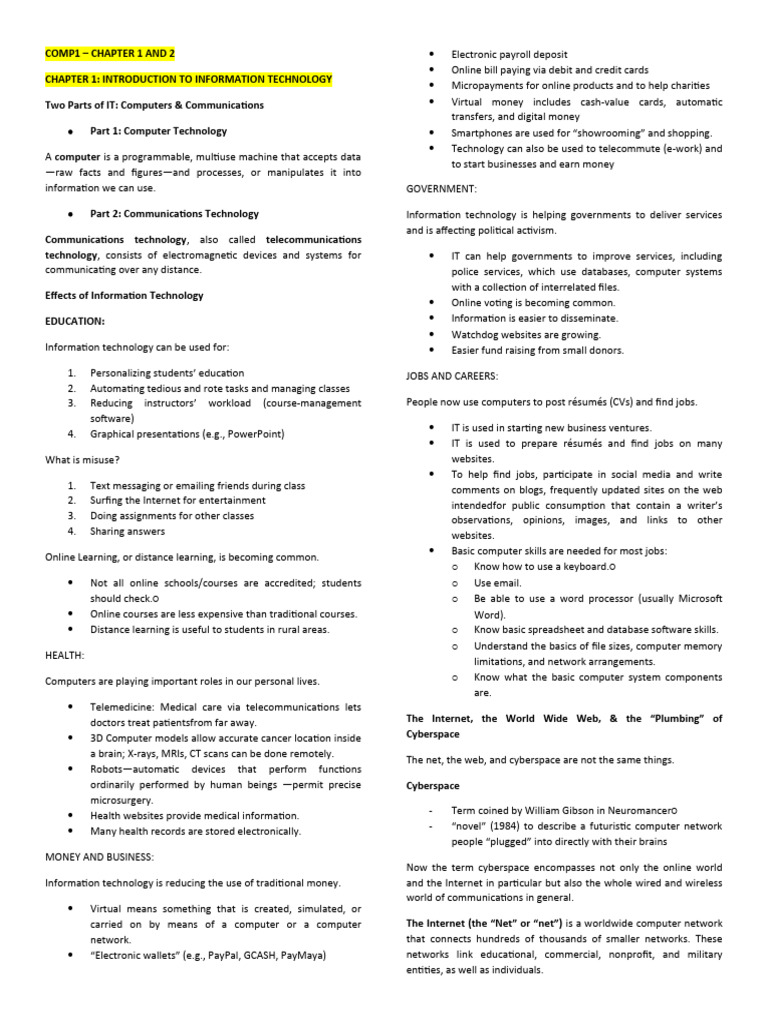 COMP1-Chapter-1-2 | PDF