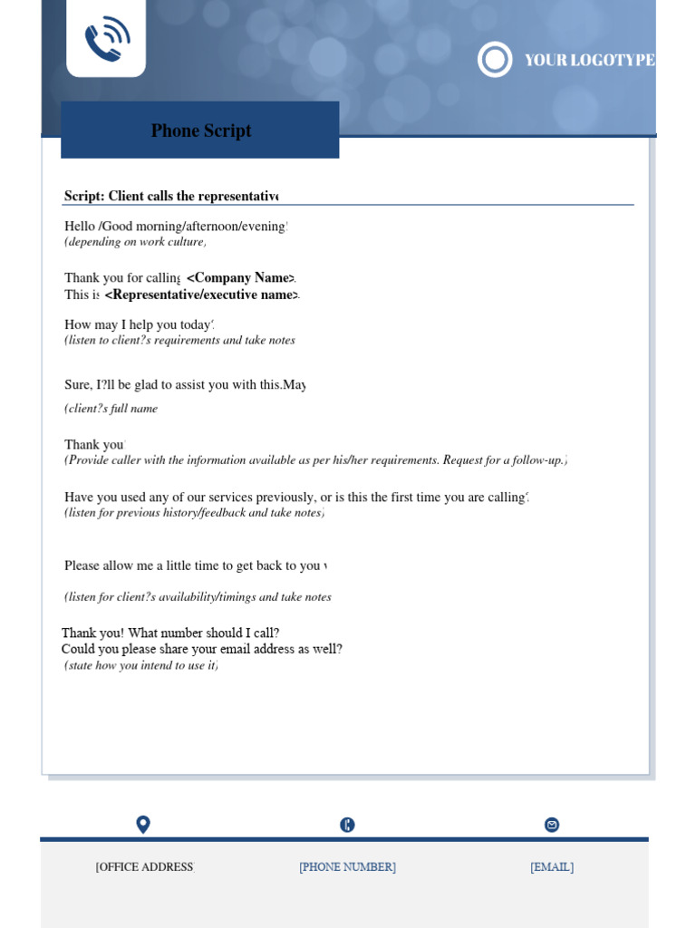 Phone Script | PDF
