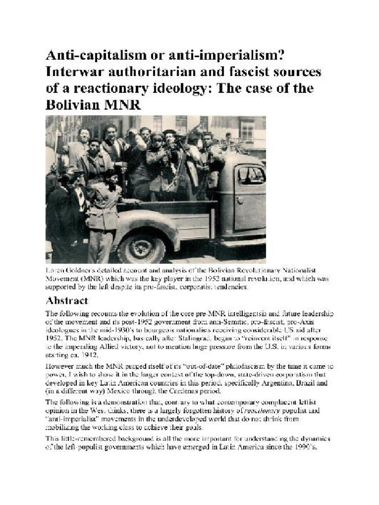 Anti-Capitalism or Anti-Imperialism - Interwar Authoritarian and ...