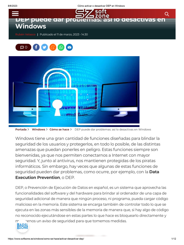 Cómo Activar o Desactivar DEP en Windows | PDF | Microsoft Windows ...