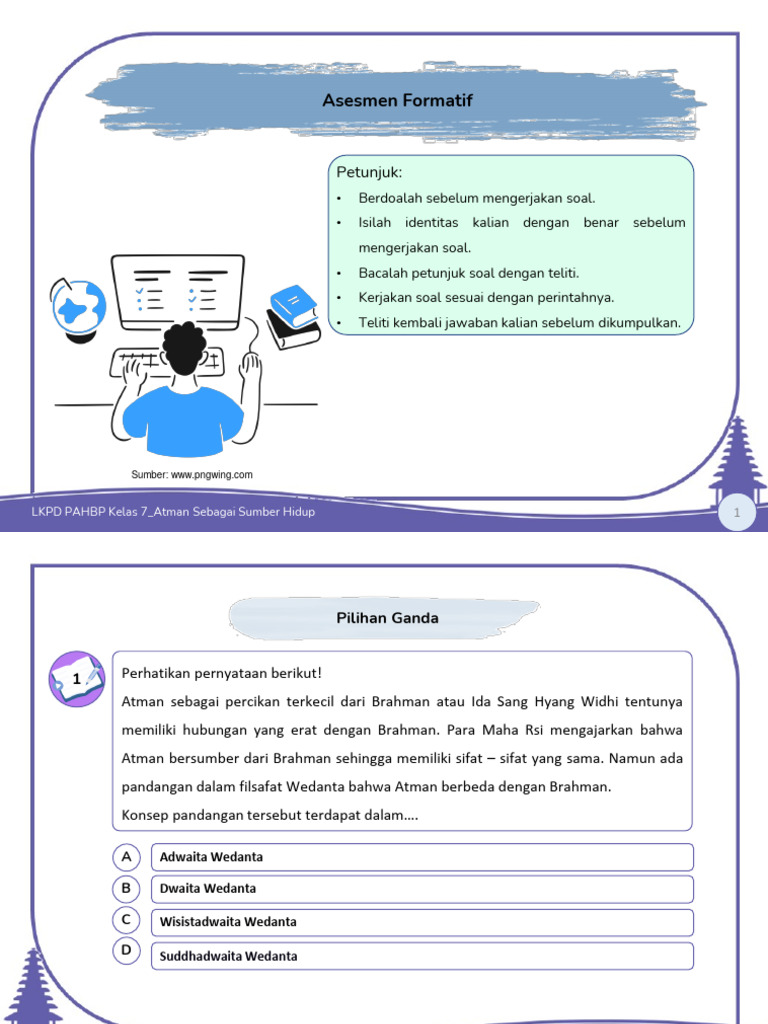 LKPD PAHBP Kelas 07 - Atman Sebagai Sumber Hidup - Sumaryo - EVALUASI | PDF