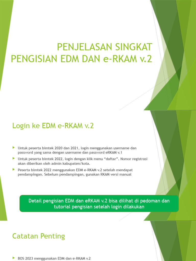Penjelasan Singkat Pengisian Edm Dan E-Rkam v-2 | PDF