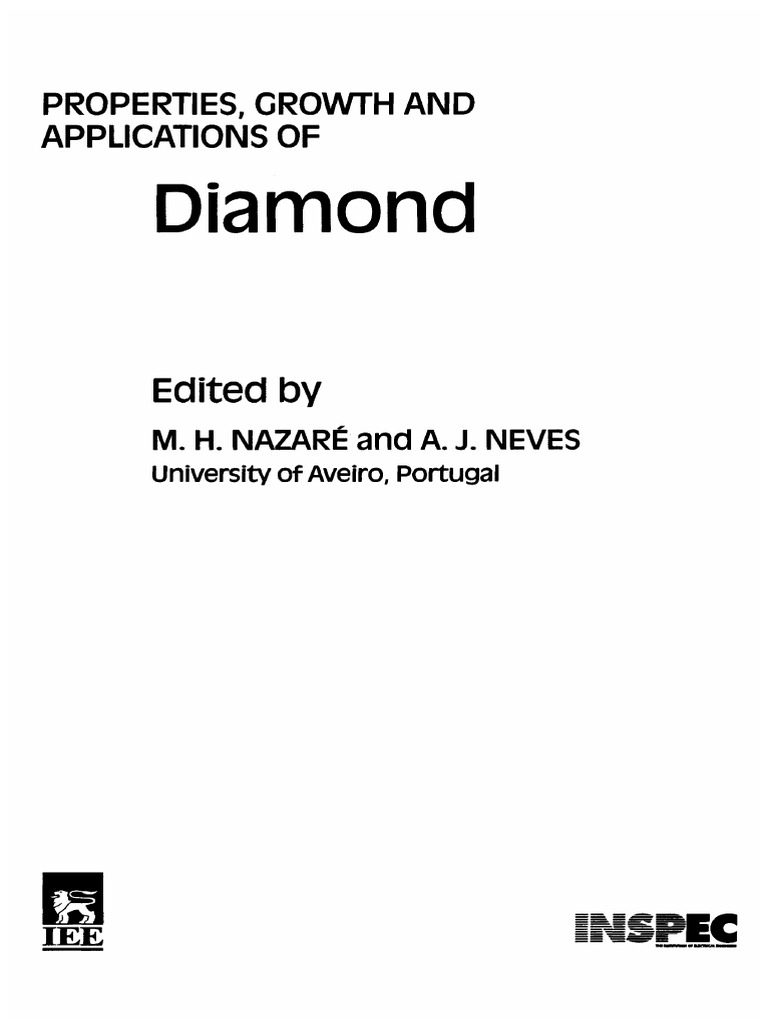Properties, Growth and Applications of Diamond-IEE (2001) | PDF