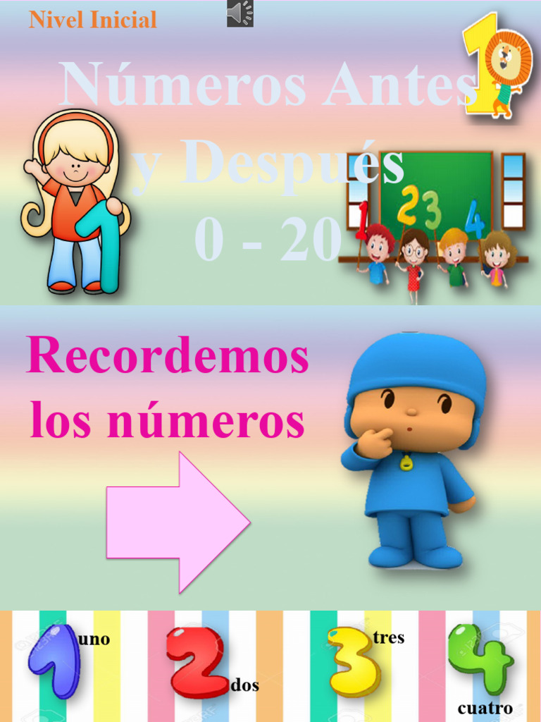 Números Antes y Después del 0 al 20 | PDF