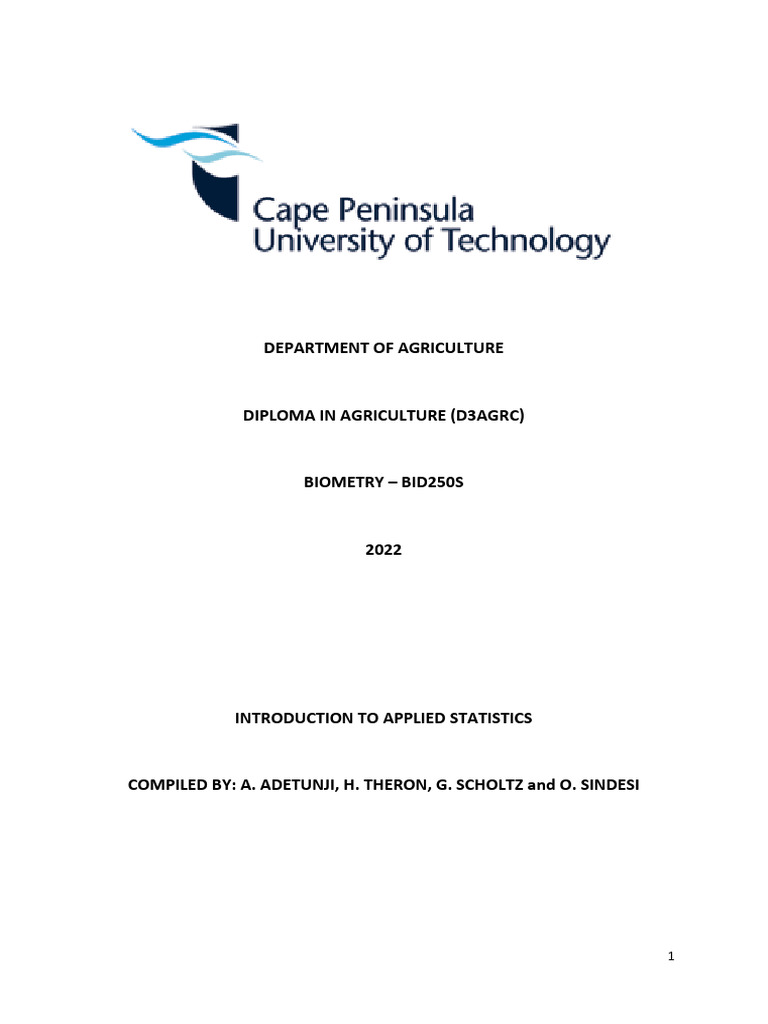 Biometry - Chapter 1 | PDF | Mean | Mode (Statistics)