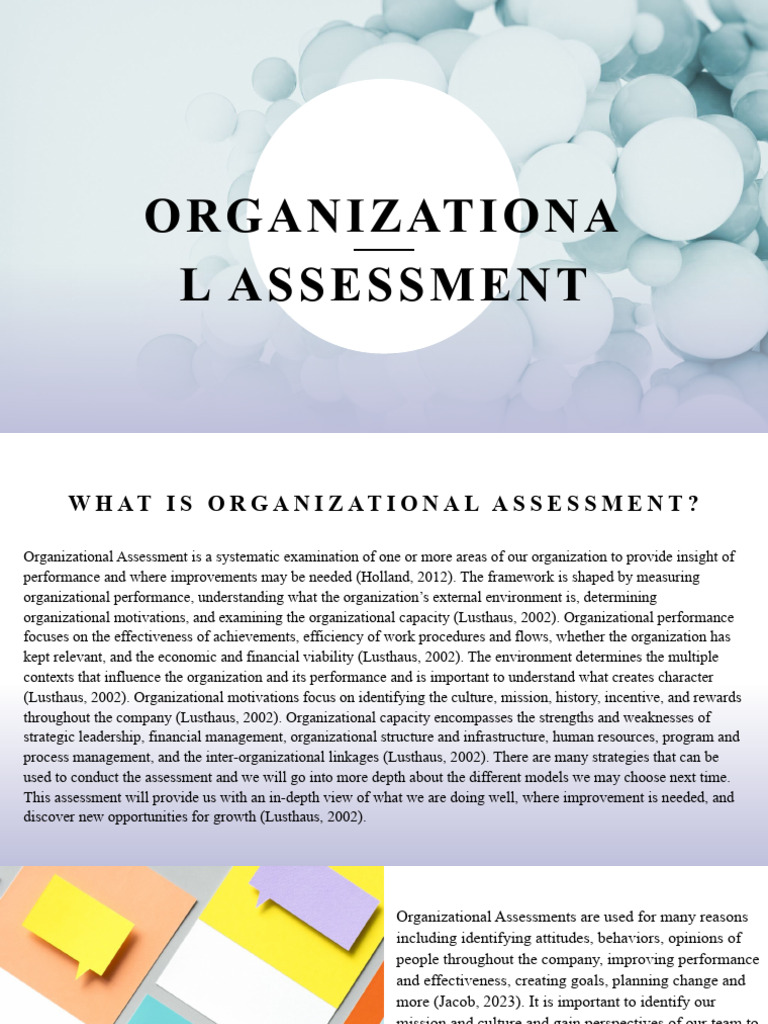 Understanding Organizational Assessment | PDF | Motivational | Motivation