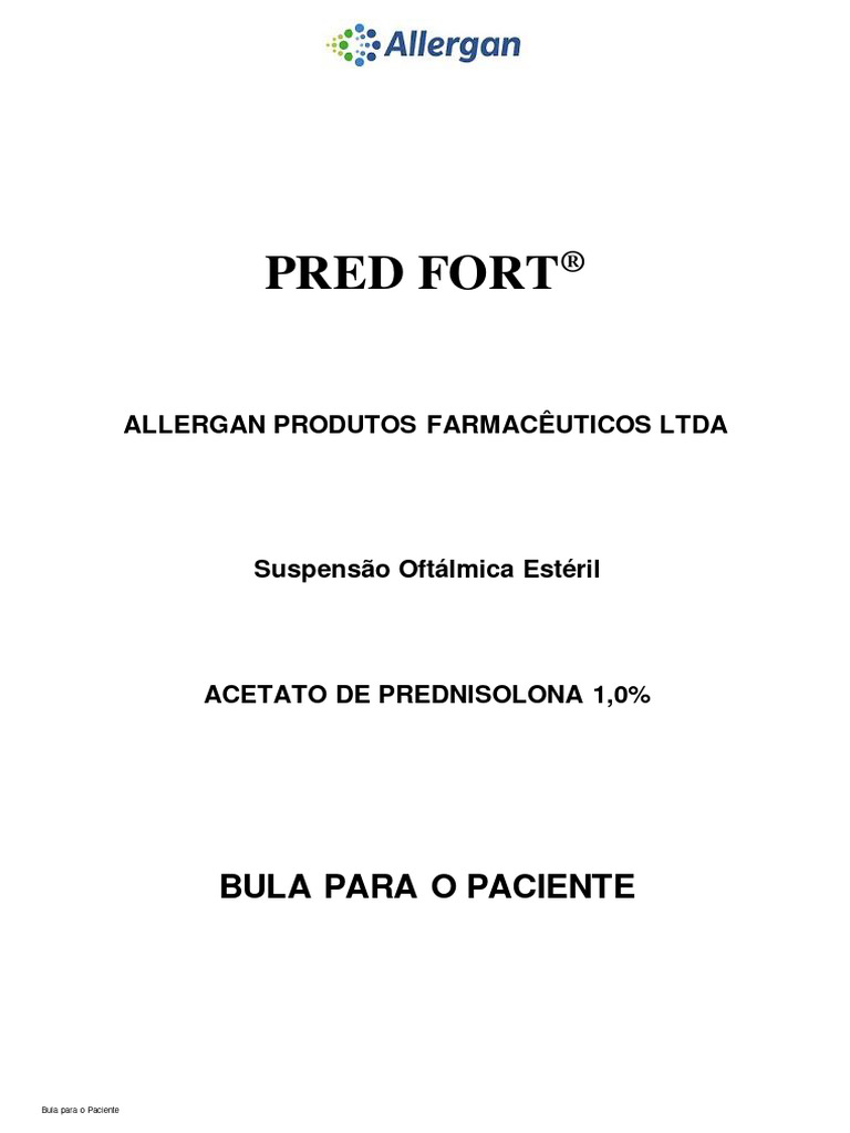 Colirio Pred Fort Allergan 5ml v20 | PDF | Gravidez | Olho