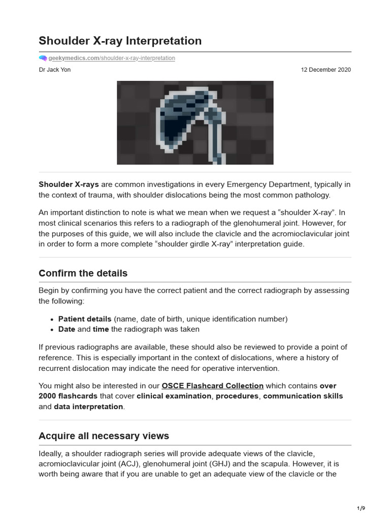 geekymedics.com-Shoulder X-ray Interpretation | PDF