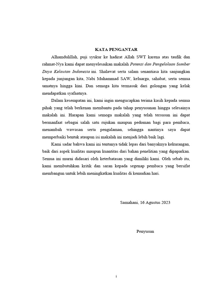 Makalah Potensi Dan Pengelolaan Sumber Daya Kelautan Indonesia | PDF Makalah Potensi Dan Pengelolaan Sumber Daya Kelautan Indonesia | PDF
