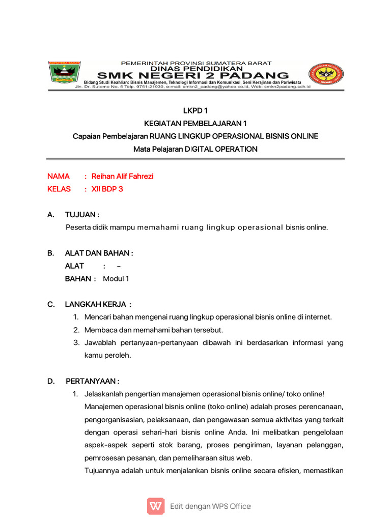 Do KB 1 LKPD 1 Reihan Alif | PDF