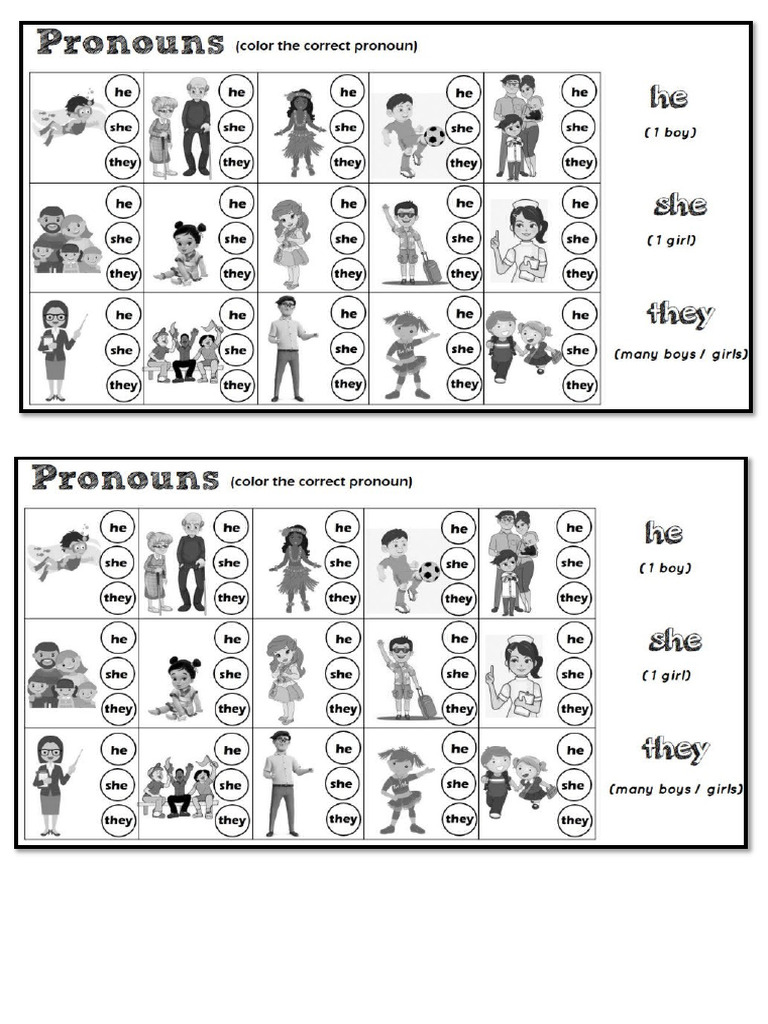 He, She, They - Personal Pronouns 2 | PDF