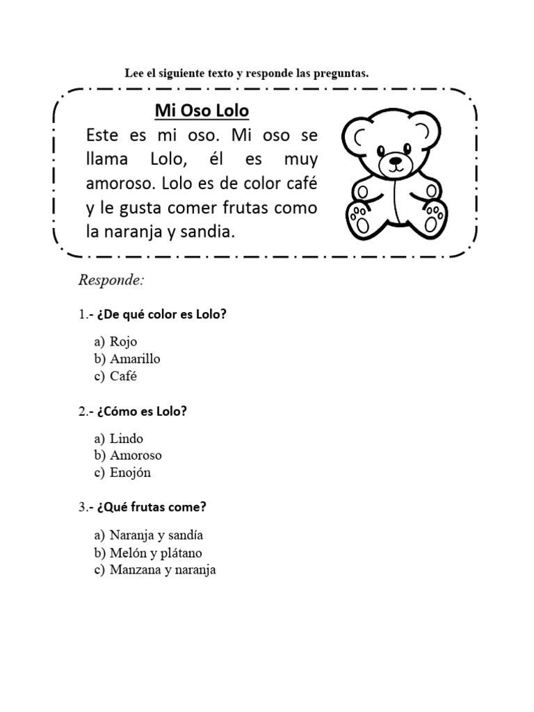 Lee El Siguiente Texto y Responde Las Preguntas | PDF Lee El Siguiente Texto y Responde Las Preguntas | PDF