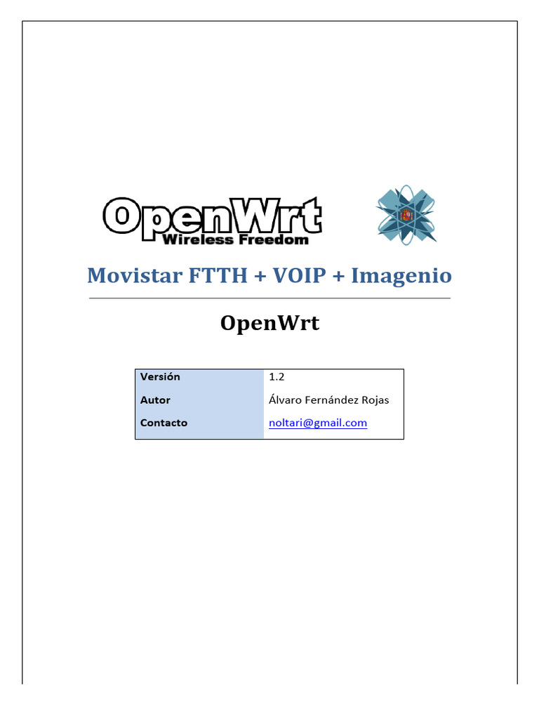 Movistar FTTH VOIP Imagenio OpenWrt | PDF | Red de arquitectura | Estándares informáticos