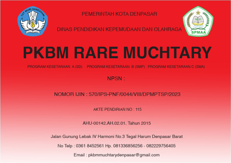 Program Kesetaraan PKBM Rare Muchtary | PDF