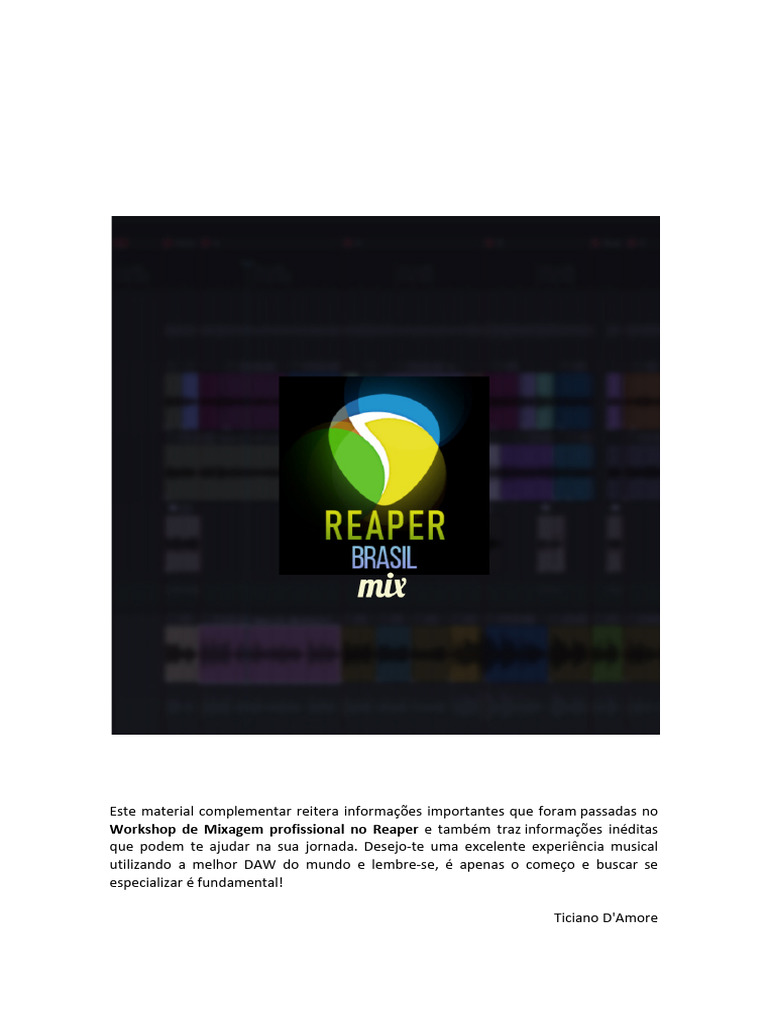 Material de Apoio Do Workshop de Mixagem Profissional No Reaper | PDF