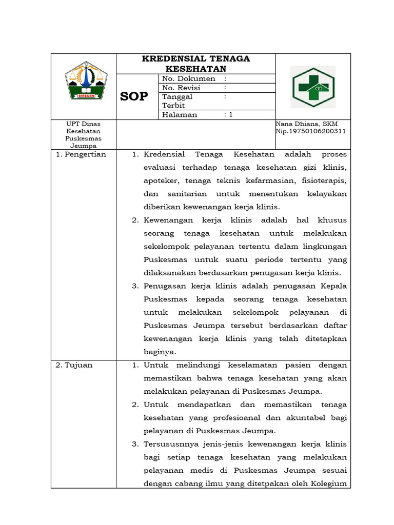 Sop Kredensial | PDF
