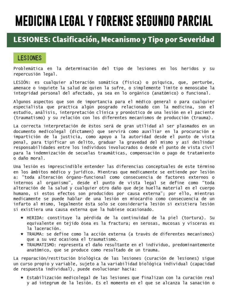 Medicina Legal y Forense Segundo Parcial | PDF | Convección | Lesión