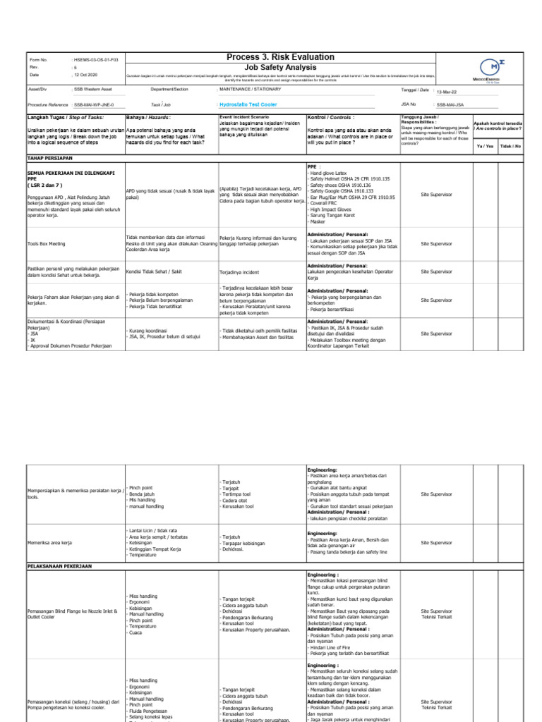 Jsa Hydrostatic Test | PDF