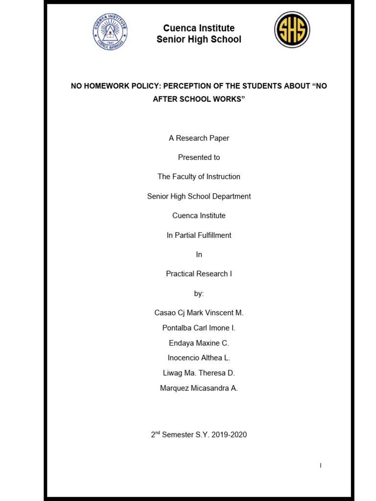 Perception of The Students To No Homework Policy | PDF