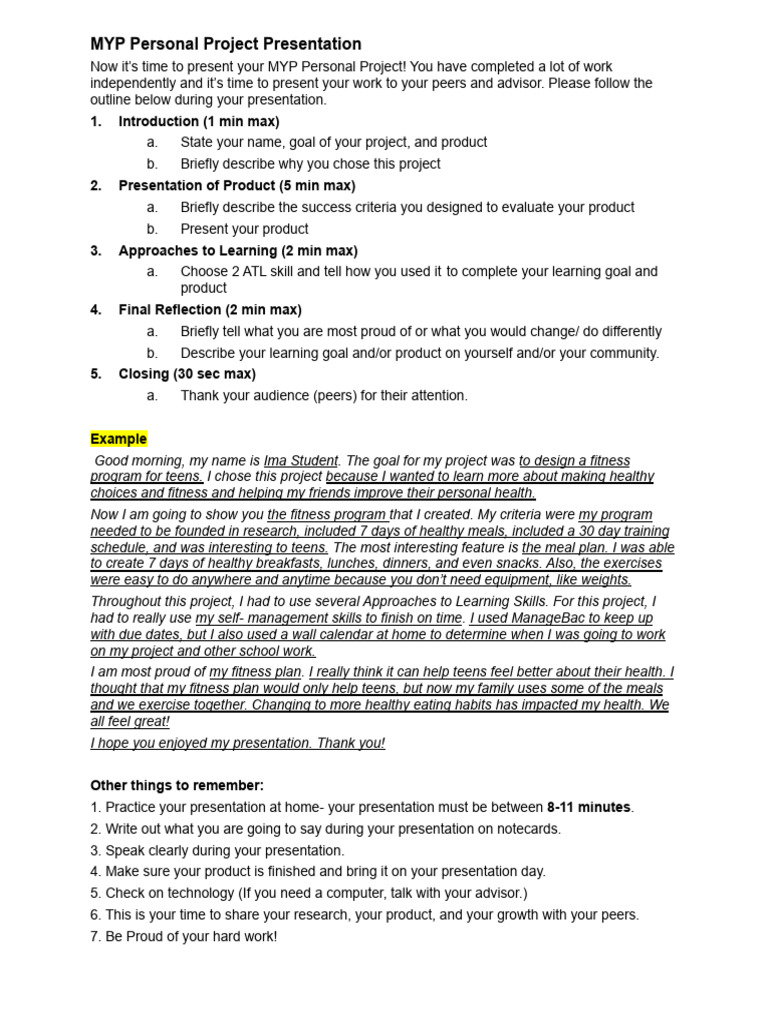 Shayne Evans - MYP Personal Project Presentation | Download Free PDF ...