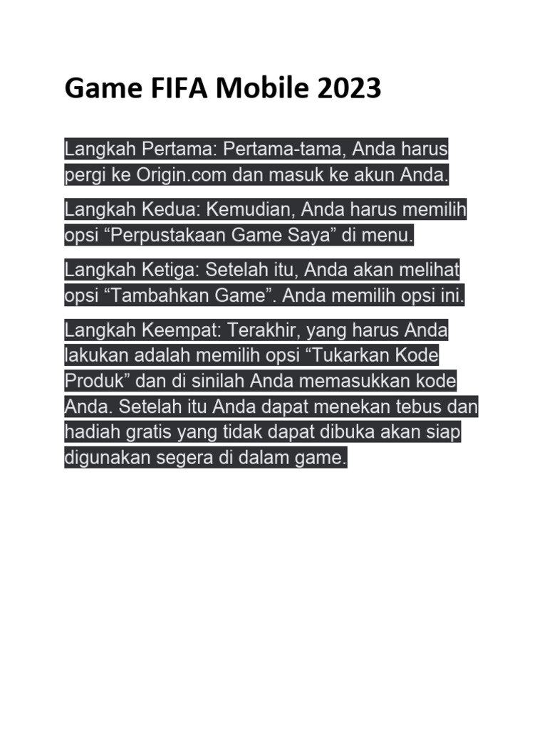 Game FIFA Mobile 2023 | PDF