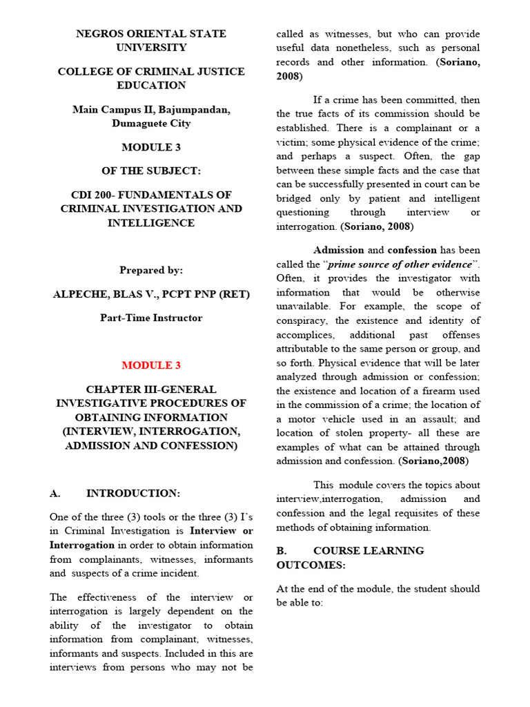 Module 3 4 Cdi 200 | PDF | Miranda Warning | Arrest
