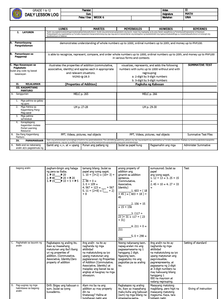 Q1 Math Week 6 | PDF Q1 Math Week 6 | PDF