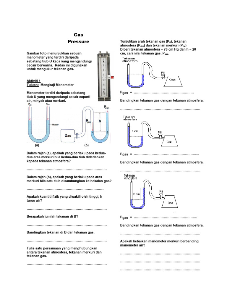 Pengukuran Tekanan Gas dengan Manometer | PDF