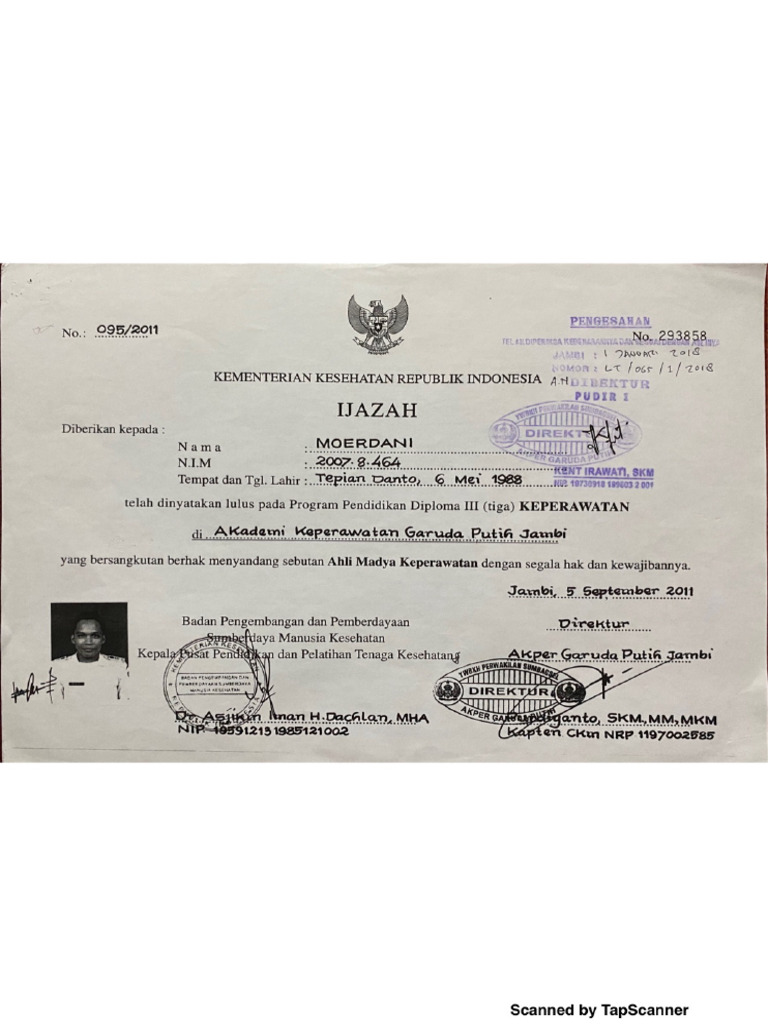 Ijazah Moerdani Amd Kep | PDF
