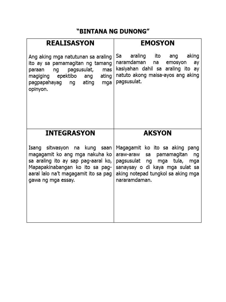 Bintana NG Dunong | PDF