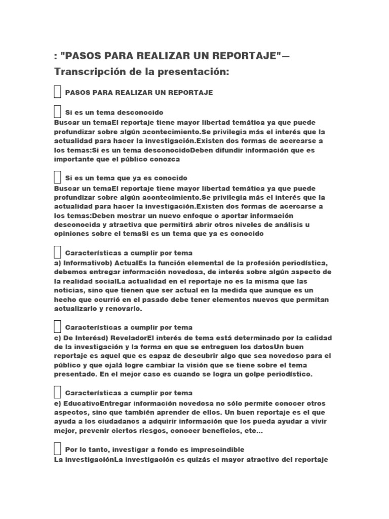 Pasos para Realizar Un Reportaje | PDF | Volcán | Información