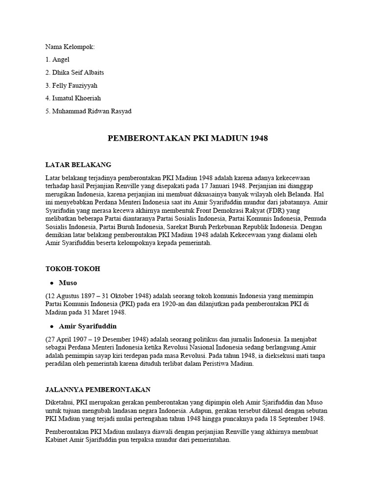 Pki Madiun 1948 | PDF | Politik