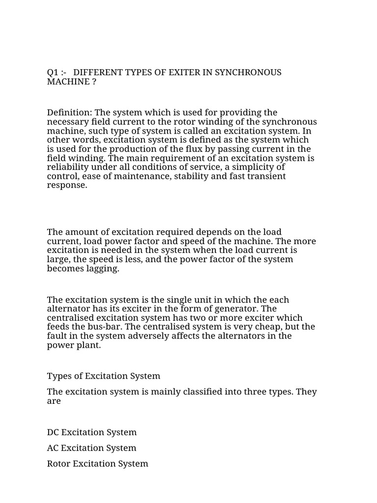 Different Types of Exiter | PDF