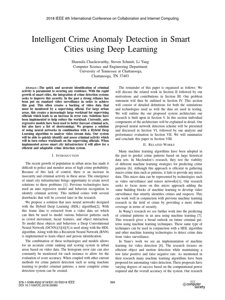 Intelligent Crime Anomaly Detection in Smart Cities Using Deep Learning | PDF