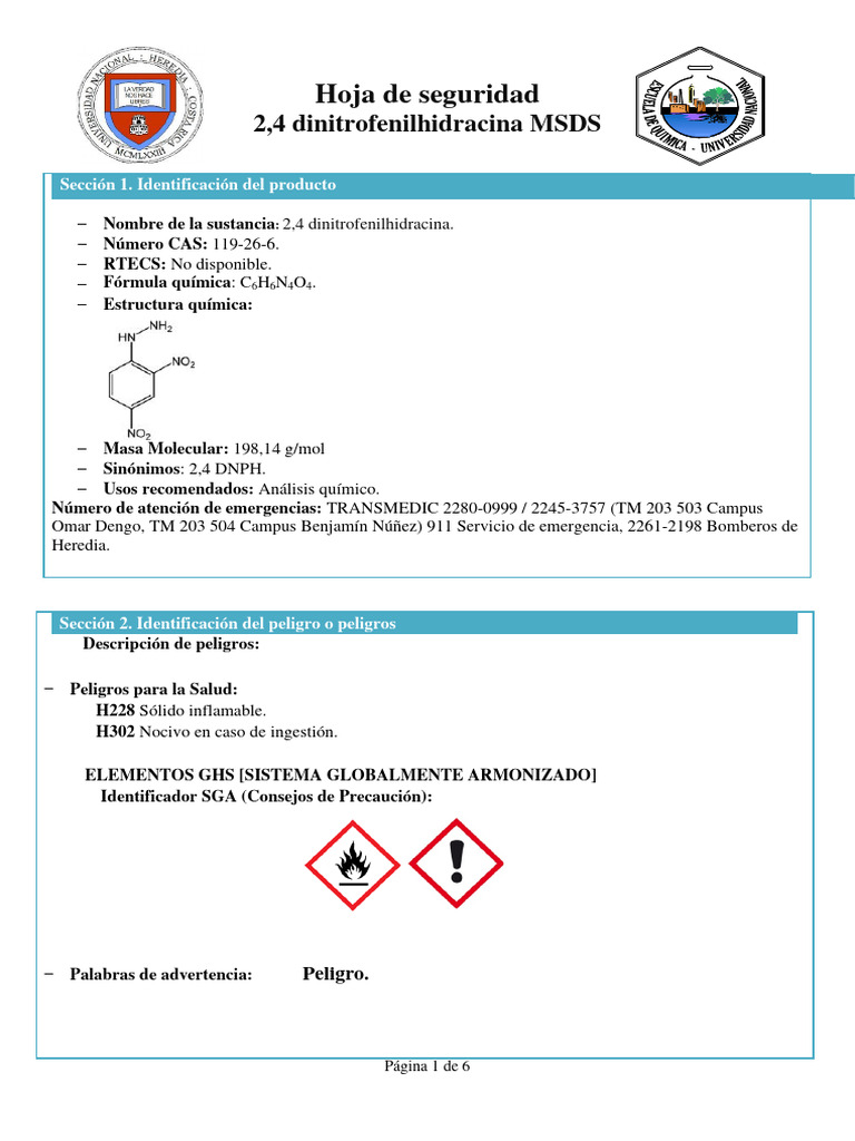 2,4-Dinitrofenilhidrazina (EQ1) | PDF