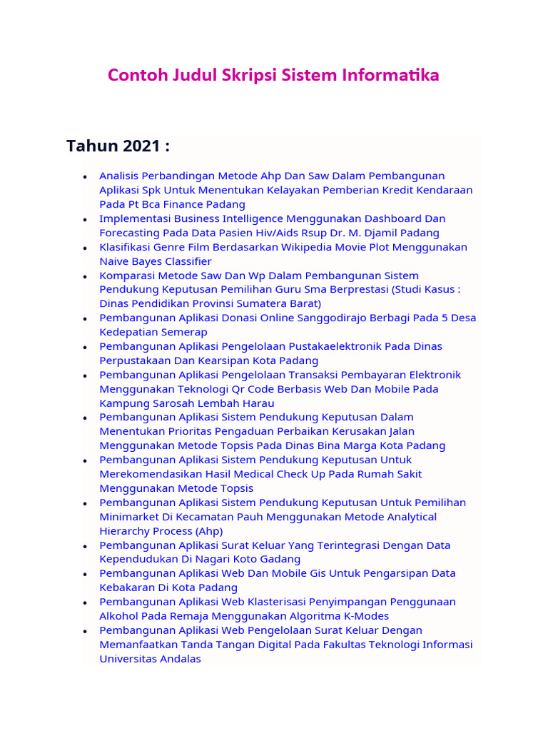 Referensi Skripsi Sistem Informasi | PDF | Komputer