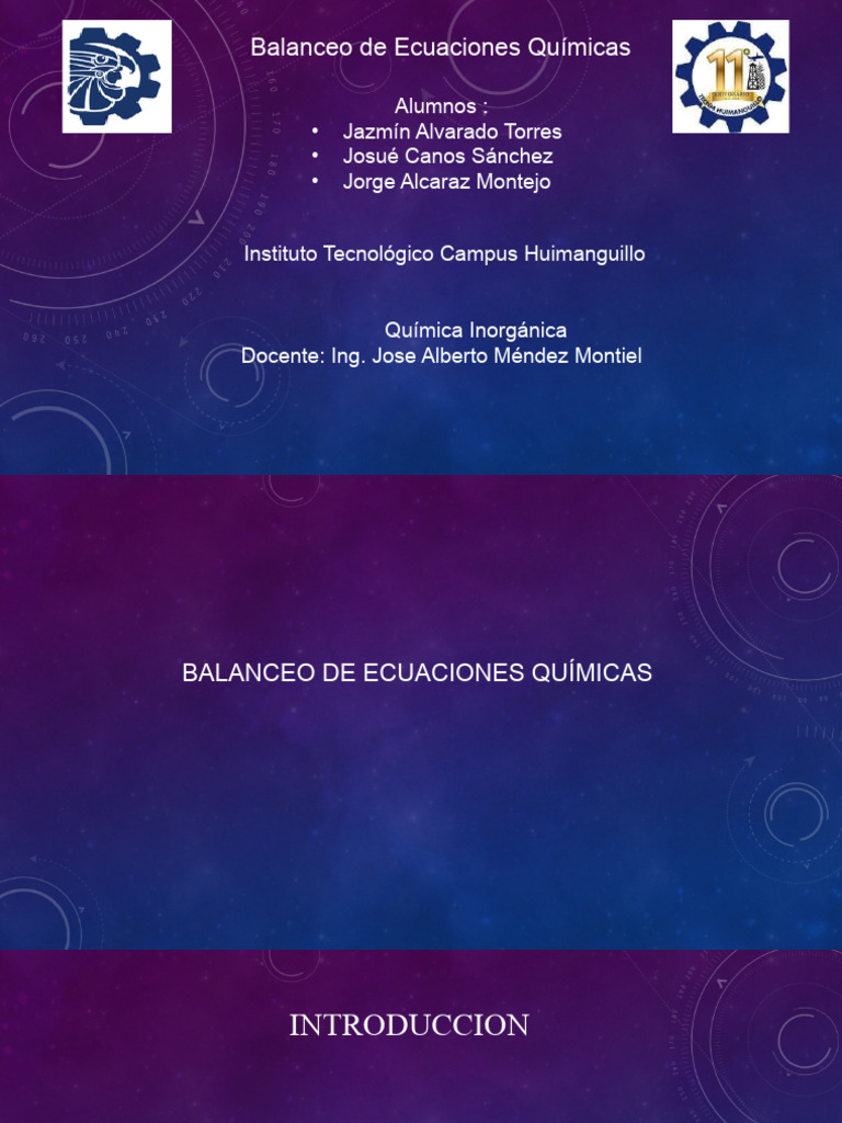 Presentacion de Balanceo de Ecuaciones Quimica | PDF