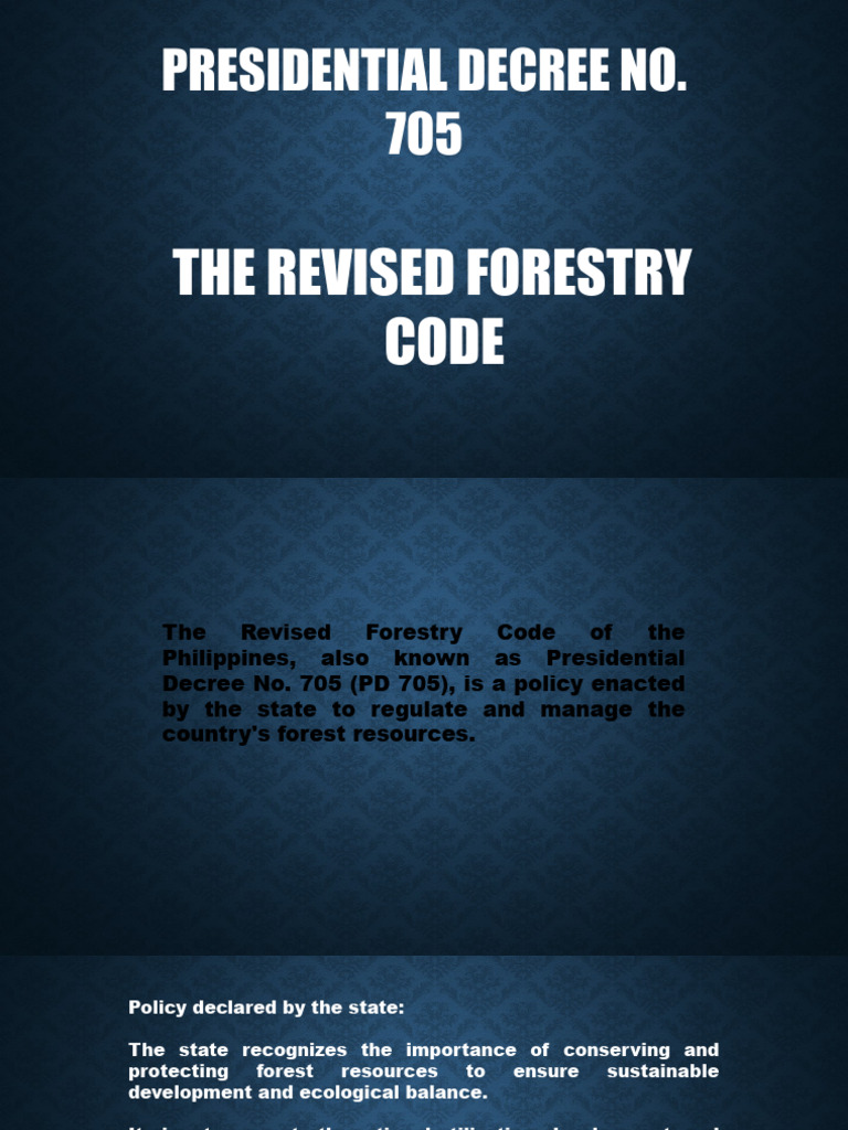 PD 705 (Revised Forestry Code) | PDF